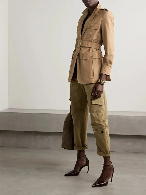 Max Mara Pacos Belted Cotton-canvas Jacket