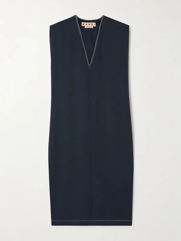 Marni Sleeveless Wool Midi Dress