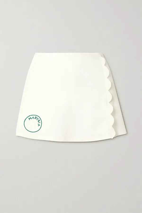 Marysia Net Sustain Steffi Scalloped Tennis Skirt - White