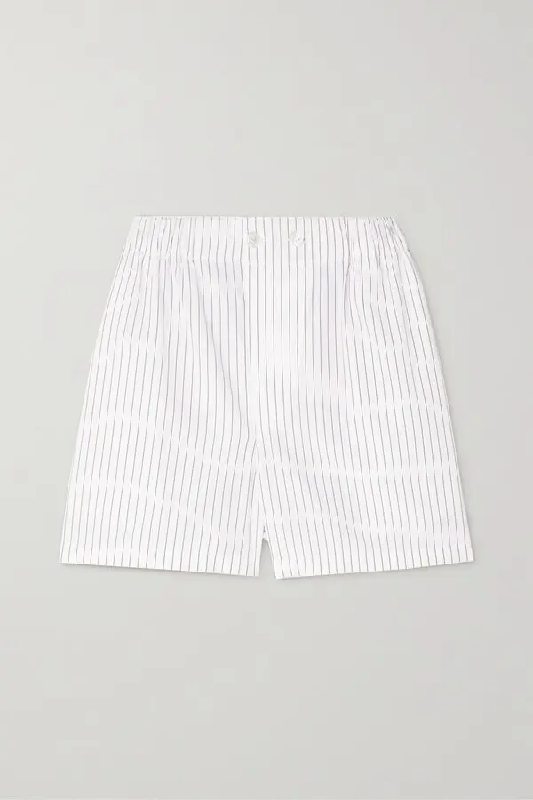 Bottega Veneta Pinstriped Cotton-poplin Shorts