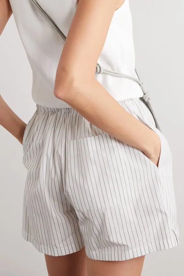 Bottega Veneta Pinstriped Cotton-poplin Shorts
