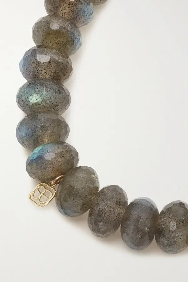SYDNEY EVAN Lightning Bolt 14-karat Gold, Labradorite And Diamond Bracelet