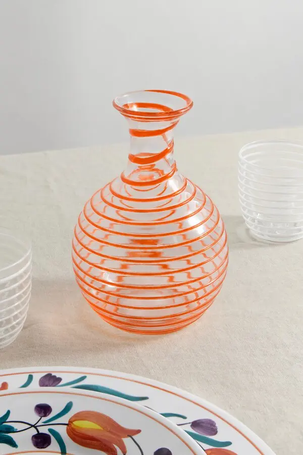 YALI GLASS A Filo Striped Glass Carafe