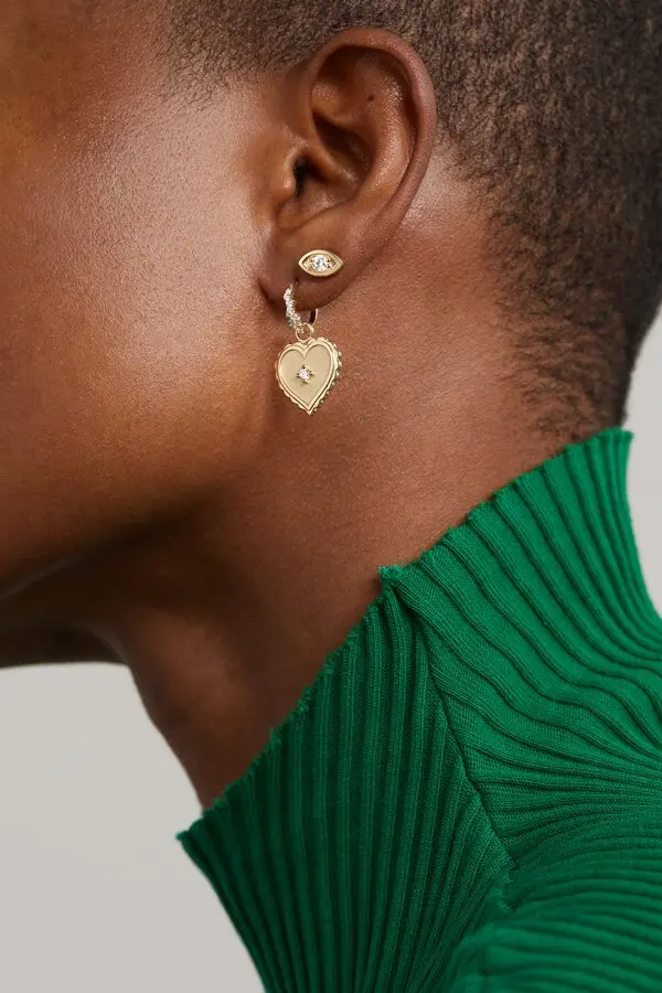 SYDNEY EVAN Evil Eye Diamond Earrings