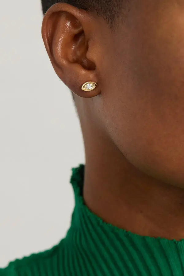 SYDNEY EVAN Evil Eye Diamond Earrings