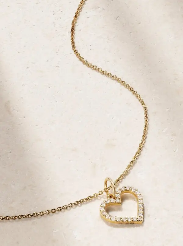 SYDNEY EVAN Open Heart Diamond Necklace - Gold