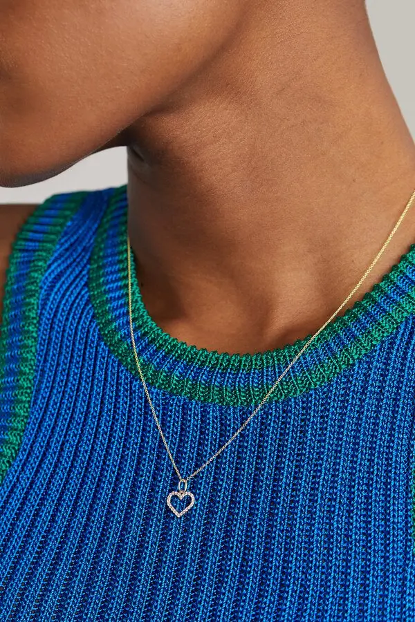 SYDNEY EVAN Open Heart Diamond Necklace