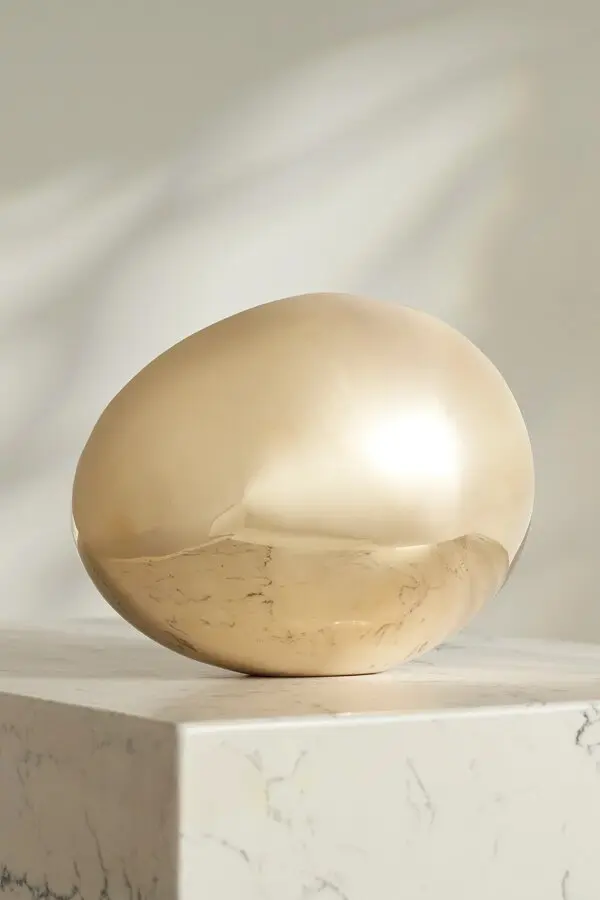 FOURTH STREET Egg Brass Ornament - Gold