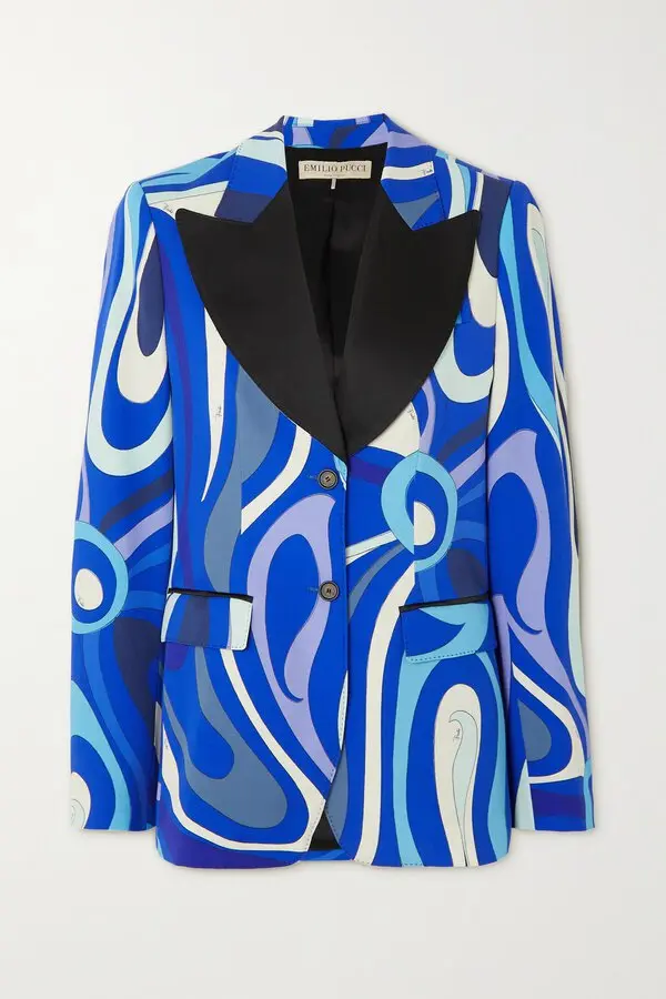 Emilio Pucci Marmo Printed Wool-blend Twill Blazer