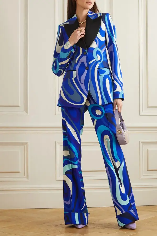 Emilio Pucci Marmo Printed Wool-blend Twill Blazer