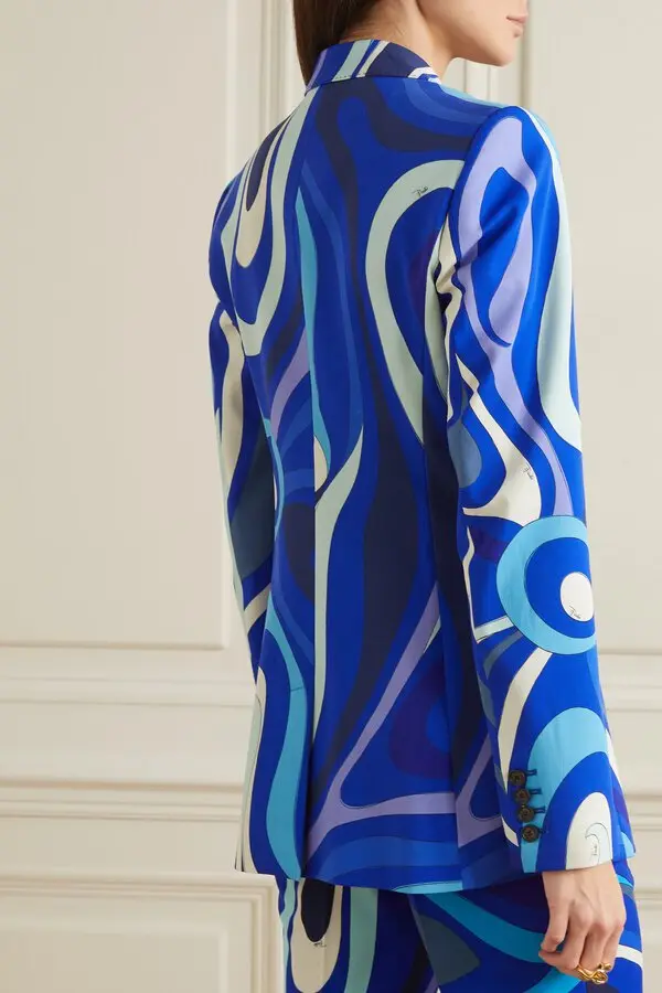 Emilio Pucci Marmo Printed Wool-blend Twill Blazer