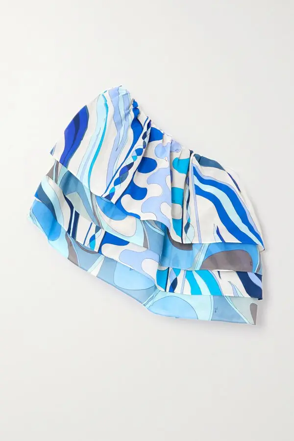Emilio Pucci One-shoulder Printed Top - Blue