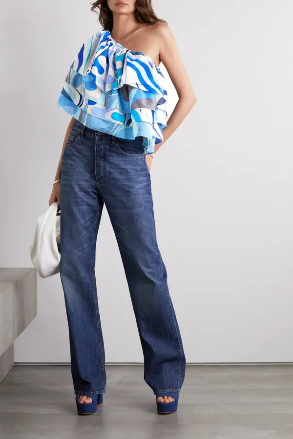 Emilio Pucci One-shoulder Printed Top