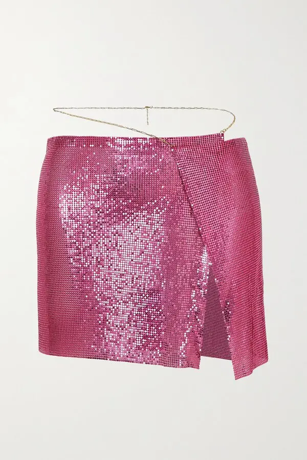 Rosantica Mermaid Chainmail Mini Skirt - Pink