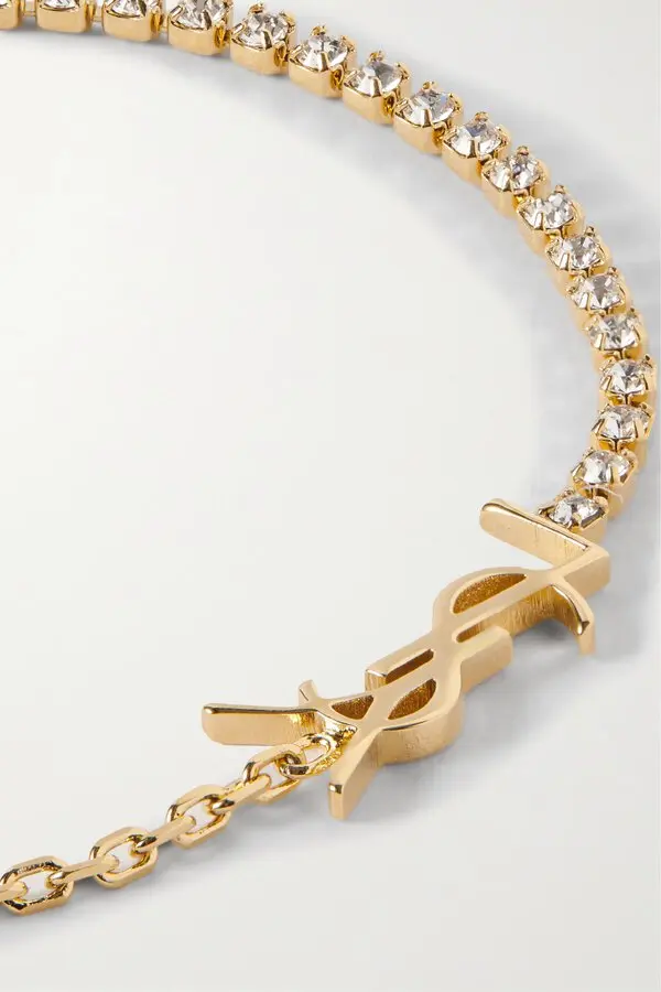 Saint Laurent Cassandre Crystal Bracelet