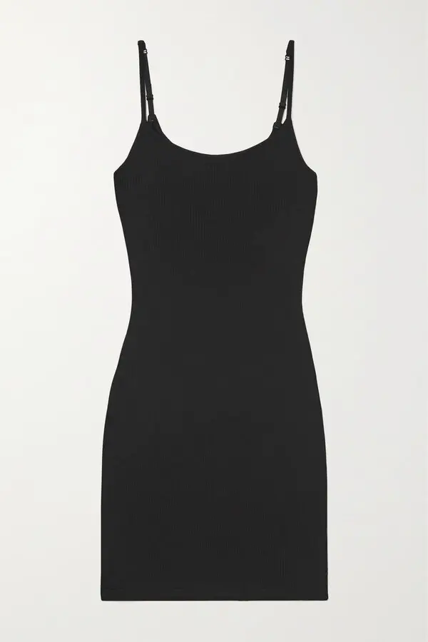SKIMS Soft Lounge Ribbed Mini Dress - Black