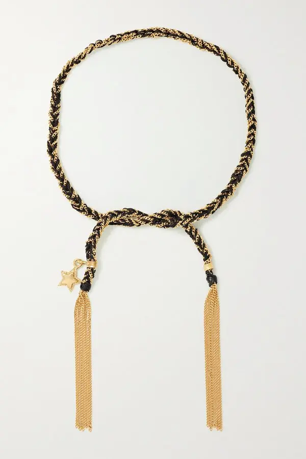 Carolina Bucci 18-karat And Silk Bracelet With Star Charm - Gold