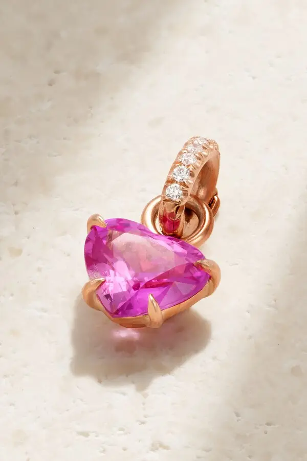 ANITA KO 18-karat Rose Gold, Sapphire And Diamond Pendant - Pink