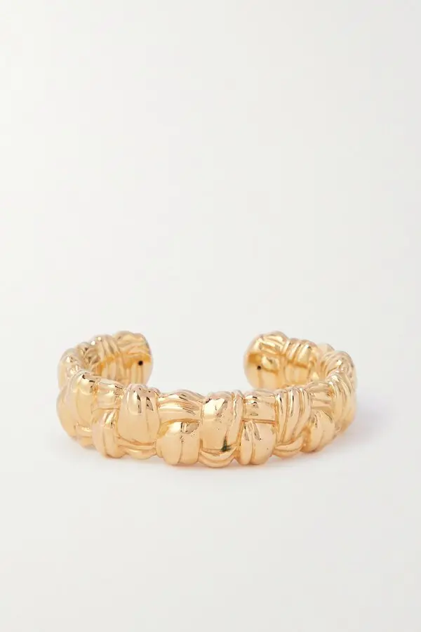 Bottega Veneta Intrecciato -plated Cuff - Gold