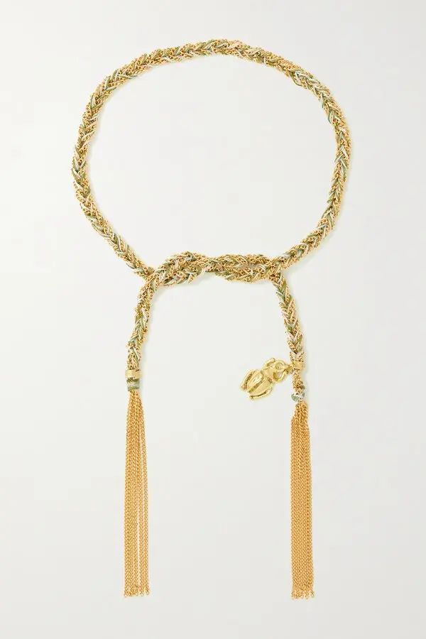 Carolina Bucci 18-karat Silk, And Scarab Charm Bracelet - Gold