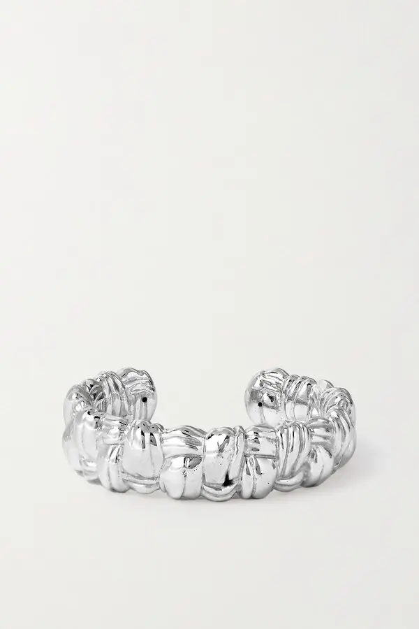 Bottega Veneta Intrecciato Cuff - Silver