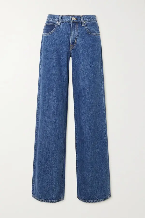 SLVRLAKE Net Sustain Mica Low-rise Wide-leg Jeans - Blue