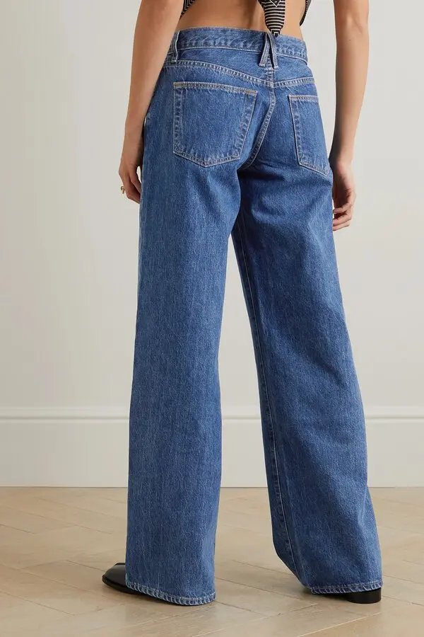 SLVRLAKE Net Sustain Mica Low-rise Wide-leg Jeans - Blue