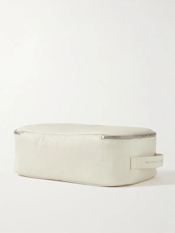 Brunello Cucinelli Textured Leather Cosmetic Case