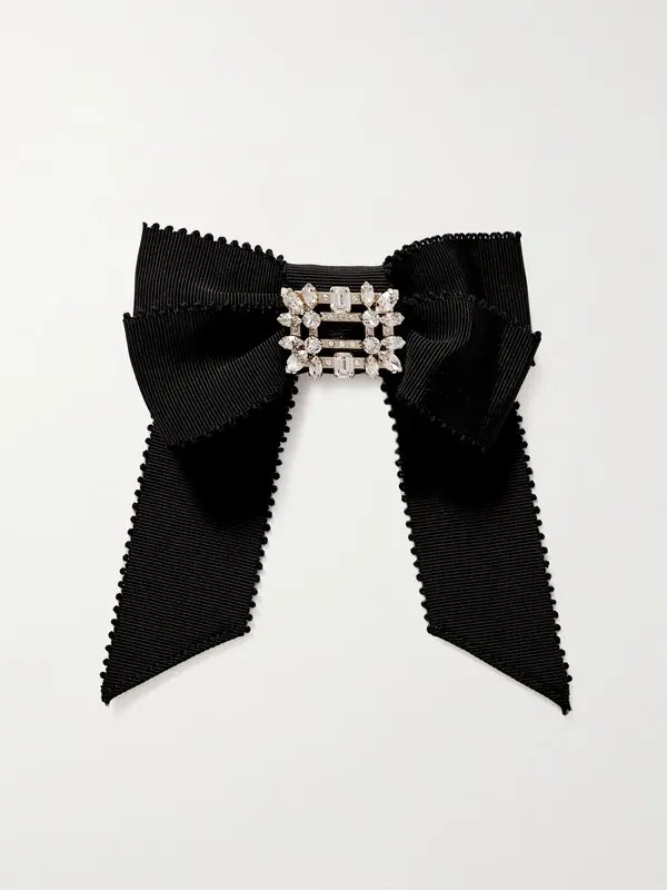 ROGER VIVIER Broche Vivier Crystal Hair Clip - Black