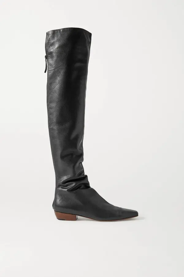 THE ROW Slouchy Leather Knee Boots