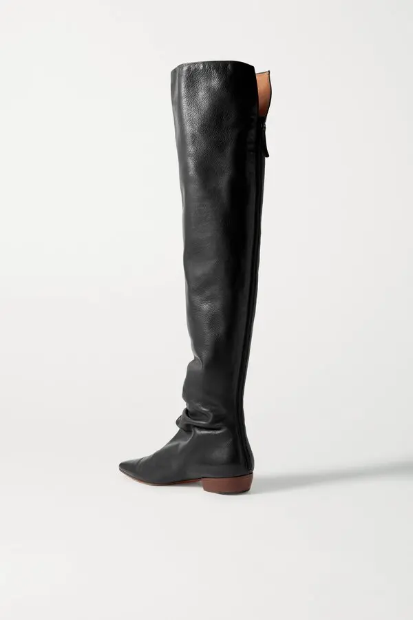 THE ROW Slouchy Leather Knee Boots