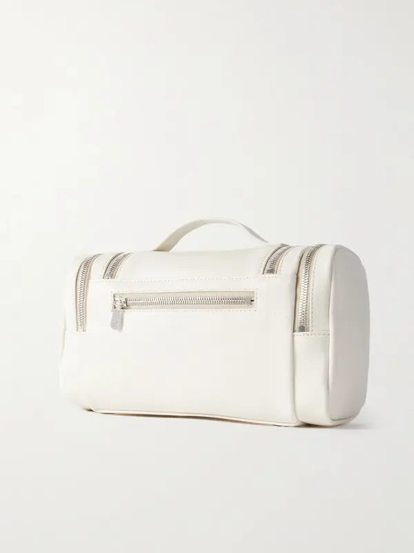 Brunello Cucinelli Textured Leather Cosmetics Case - White