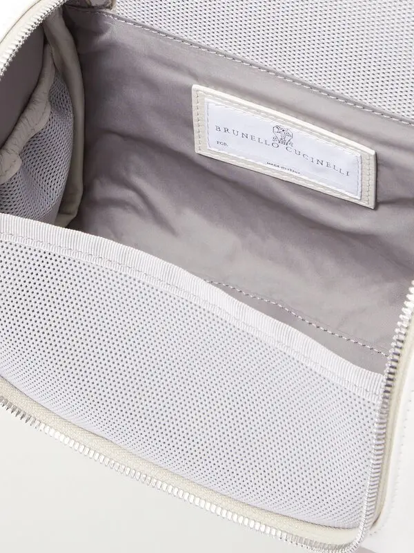 Brunello Cucinelli Textured Leather Cosmetics Case - White