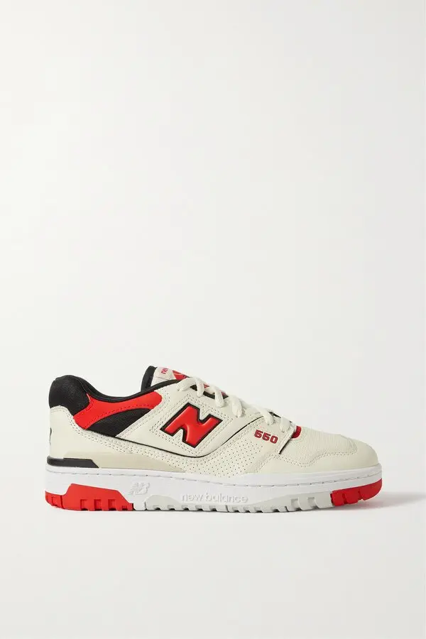 NEW BALANCE 550 Leather And Mesh Sneakers - White