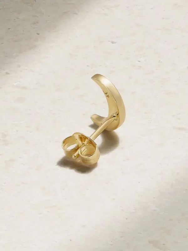 ANDREA FOHRMAN Mini Crescent 14-karat Turquoise Stud Earring