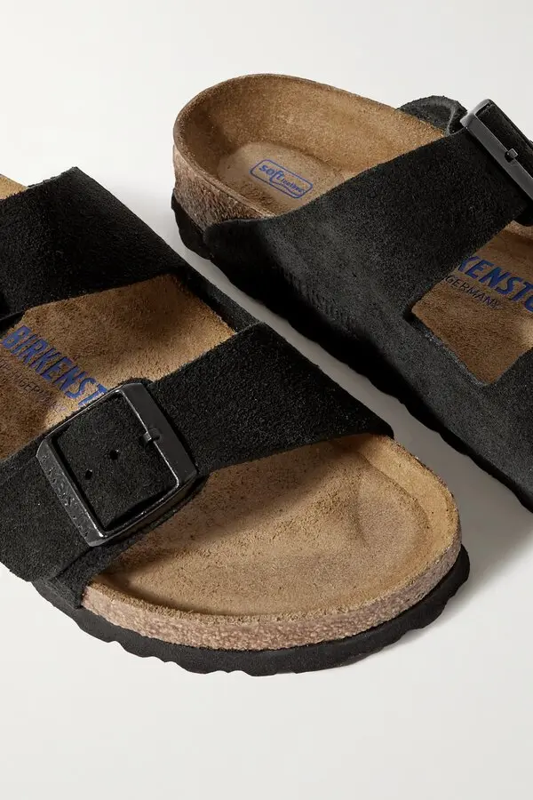 BIRKENSTOCK Arizona Suede Sandals - Black