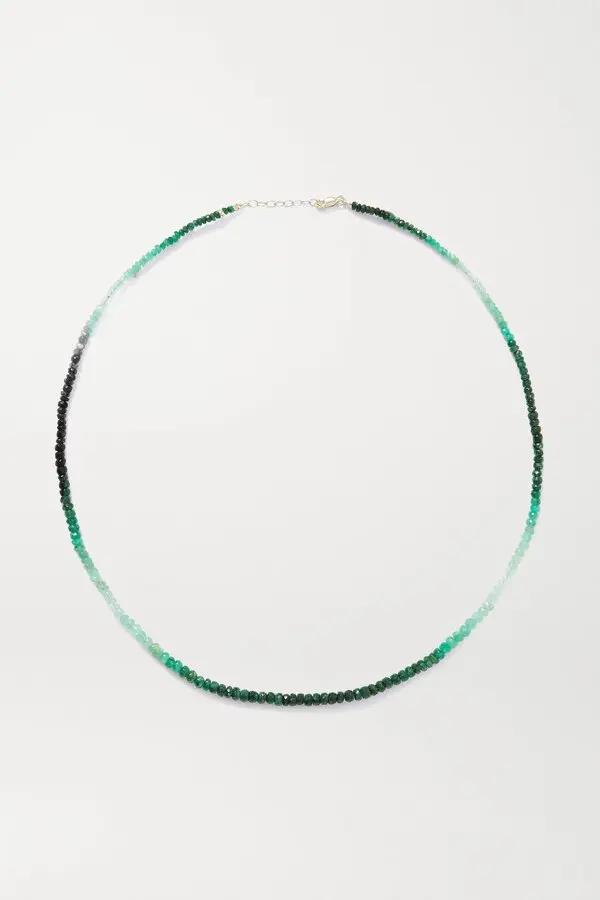 Jia Jia Gold Chain Emerald Necklace - Green