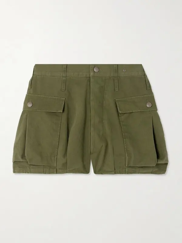 R13 Bubble Herringbone Cotton Shorts