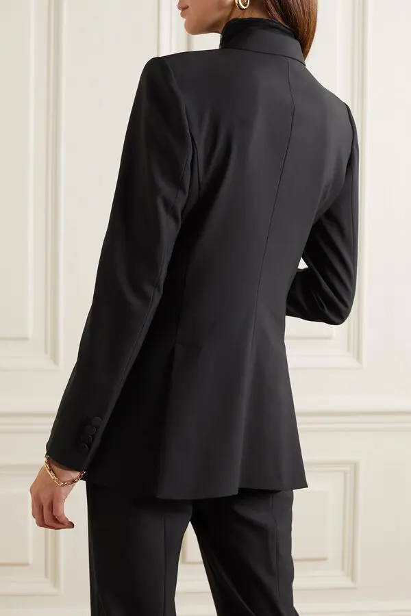 Another Tomorrow Double-breasted Merino Wool Jacket - Black