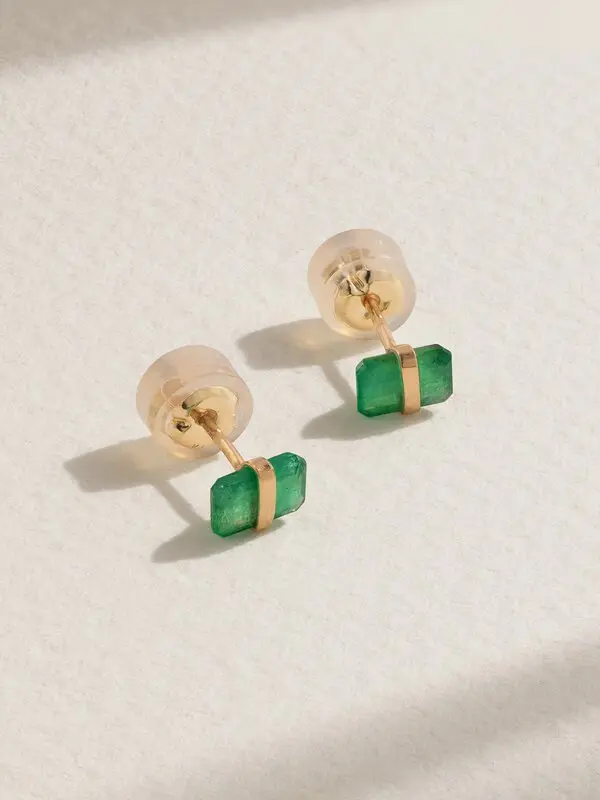 MELISSA JOY MANNING 14-karat Recycled Gold Emerald Stud Earrings - Green