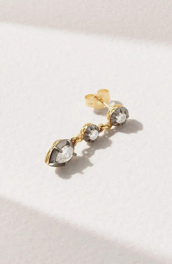 Jacquie Aiche Sophia 14-karat Rhodium And Diamond Single Earring - Gold