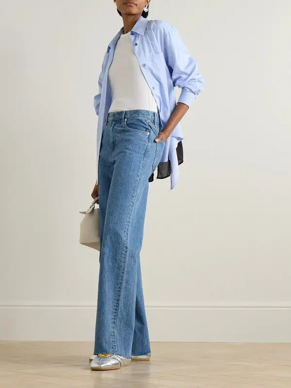 SLVRLAKE Grace Mid-rise Wide-leg Jeans - Blue