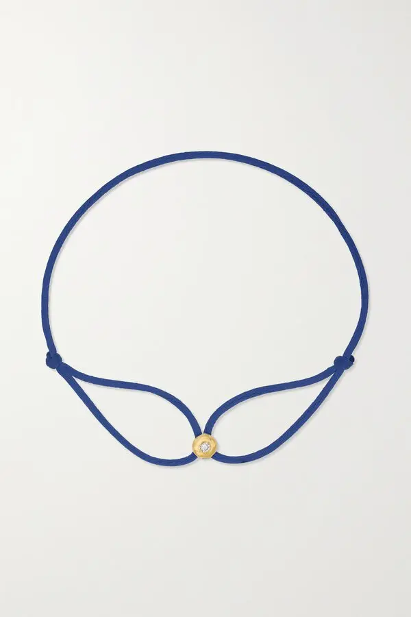 OCTAVIA ELIZABETH Net Sustain Parachute Nesting Gem Diamond And 18-karat Recycled Gold Bracelet - Blue