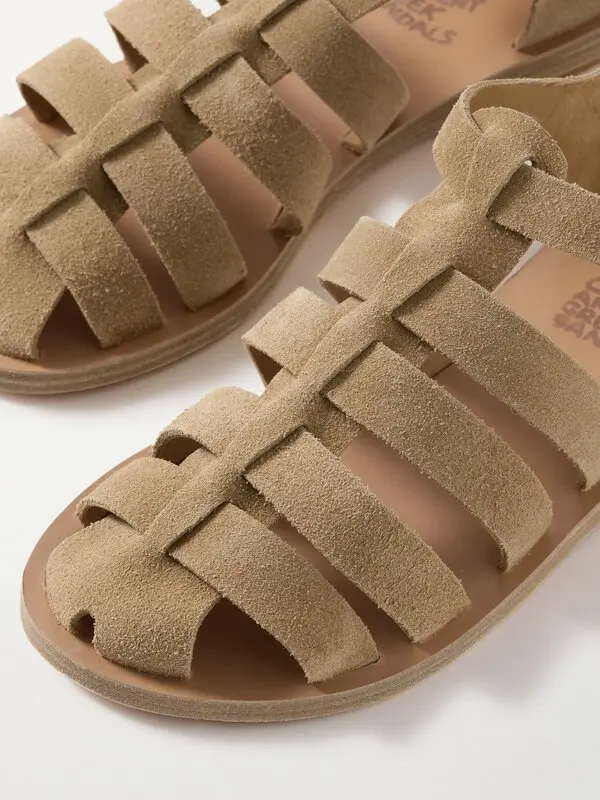 ANCIENT GREEK SANDALS Homeria Suede Sandals - Neutrals