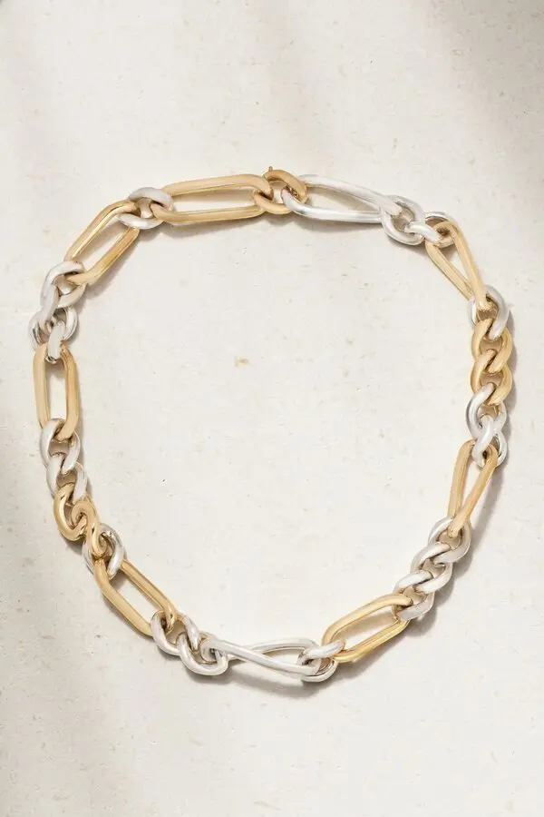 MAOR 18-karat And Sterling Silver Curb Link Choker - Gold