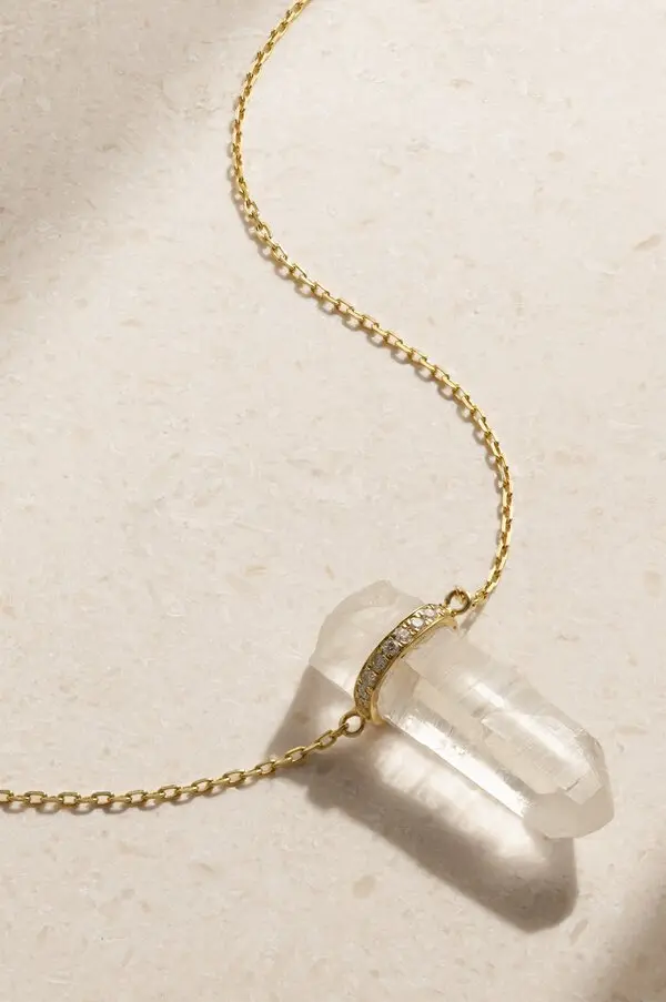 Jia Jia 14-karat Quartz And Diamond Necklace - Gold
