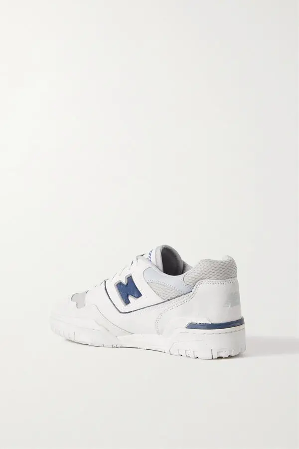NEW BALANCE 550 Suede And Mesh-trimmed Leather Sneakers - White