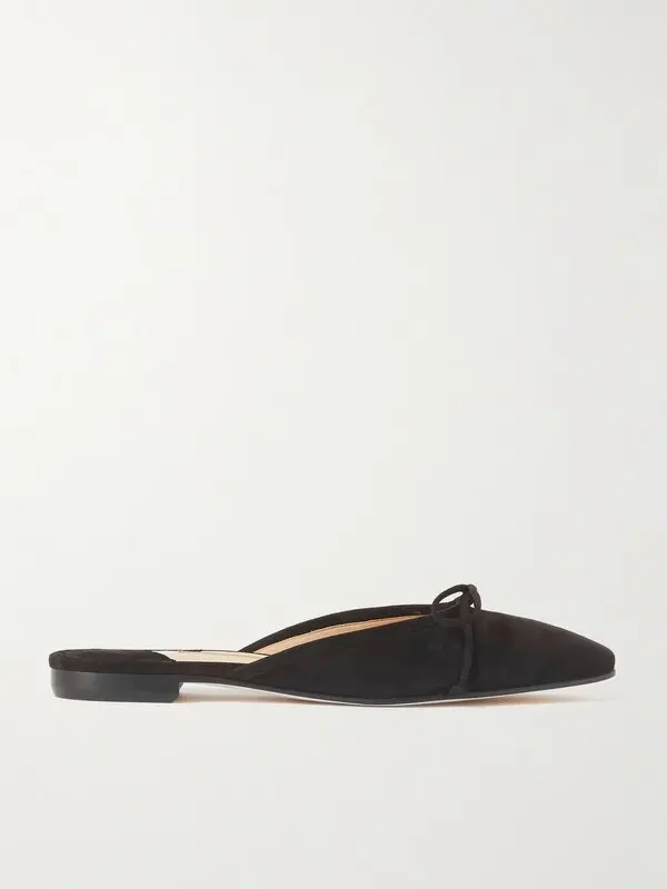 Manolo Blahnik Ballerimu Suede Slip-ons - Black
