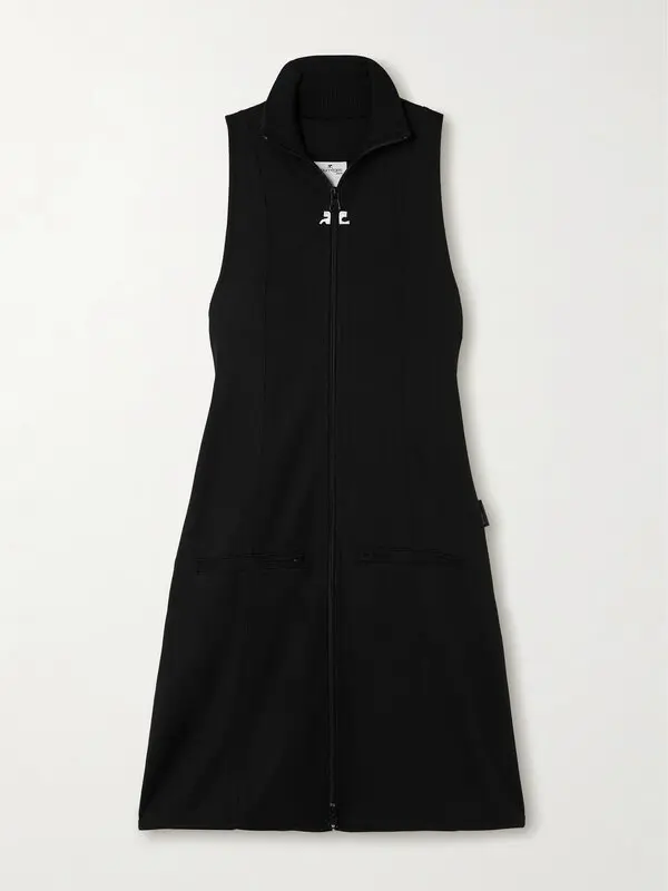 COURREGES Interlock Appliquéd Jersey Mini Dress