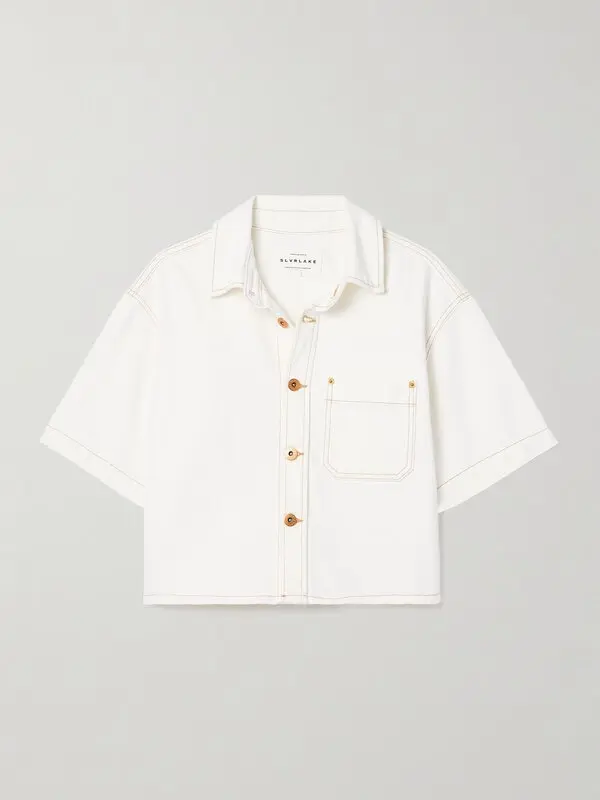 SLVRLAKE Cara Cropped Shirt